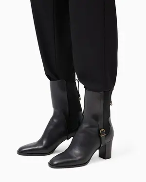 Giorgio Armani Leather Boot With Rubber Details