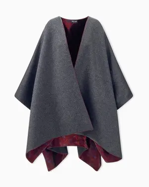 Giorgio Armani Double Compact Virgin Wool, Viscose And Silk Poncho