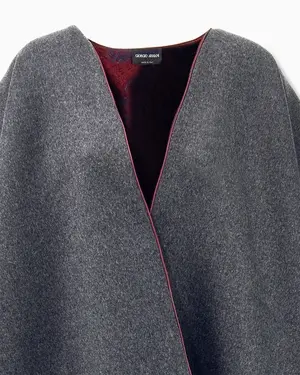 Giorgio Armani Double Compact Virgin Wool, Viscose And Silk Poncho