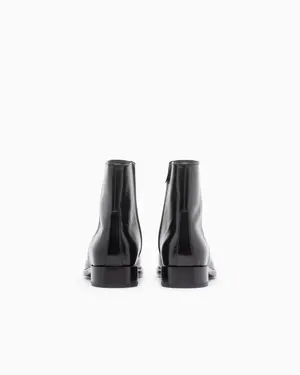 Giorgio Armani Boots In Brushed Leather With Leather Sole