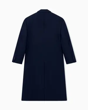 Giorgio Armani Coat Regular Fit In Chevron Virgin Wool And Cashmere