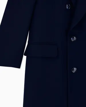 Giorgio Armani Coat Regular Fit In Chevron Virgin Wool And Cashmere