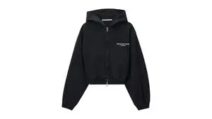 Alexander Wang Logo Print Zipup Hoodie - Black