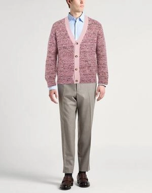 LARDINI Multicolor Wool, Alpaca Wool, And Silk Blend V-neck Cardigan - Pink