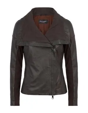 STREET LEATHERS Jacket Size Leather, Viscose, Nylon, Elastane - Brown