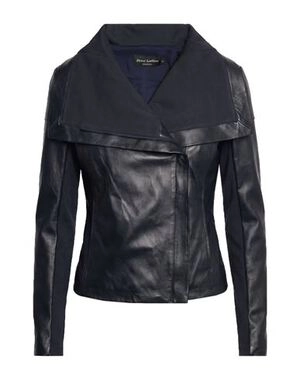 STREET LEATHERS Jacket Size Leather, Viscose, Nylon, Elastane - Navy