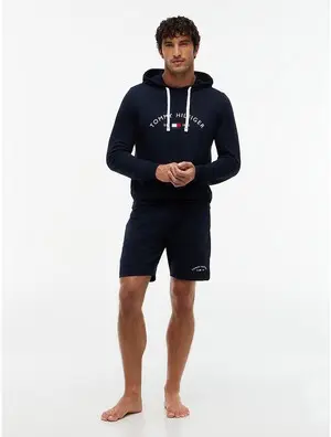 Tommy Hilfiger Hilfiger Logo Pique Sleep Short - Navy