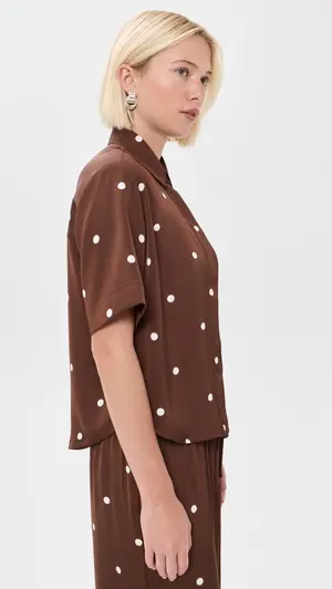 Z Supply Mari Button Up Dot Top