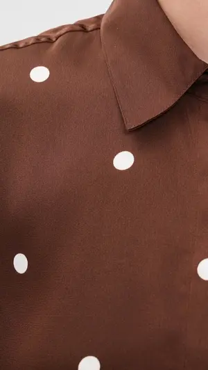 Z Supply Mari Button Up Dot Top