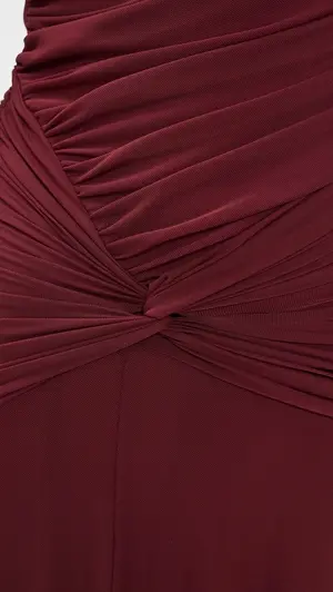 WAYF Selene Ruched Dress - Burgundy