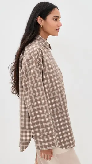 BY MALENE BIRGER Derris Flannel Button Down Shirt