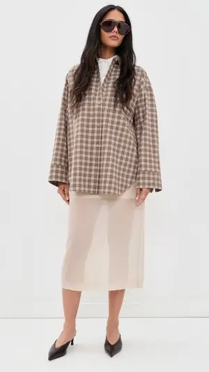 BY MALENE BIRGER Derris Flannel Button Down Shirt