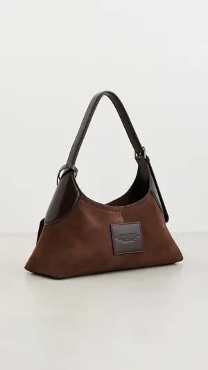 Marc Jacobs The Small Belted Suede Sack Shoulder Bag - Dark Brown