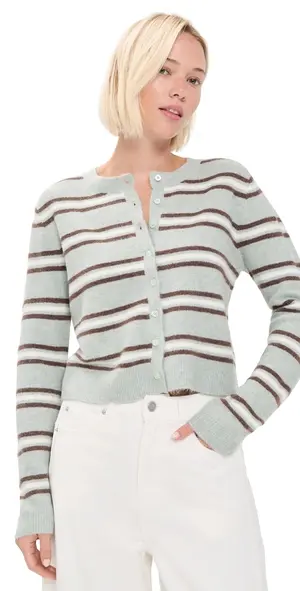 Z Supply Medina Stripe Cardigan - Aqua Cloud