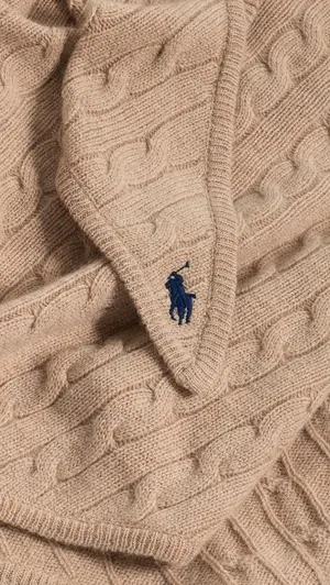 Polo Ralph Lauren Cable Triangle Scarf - Camel