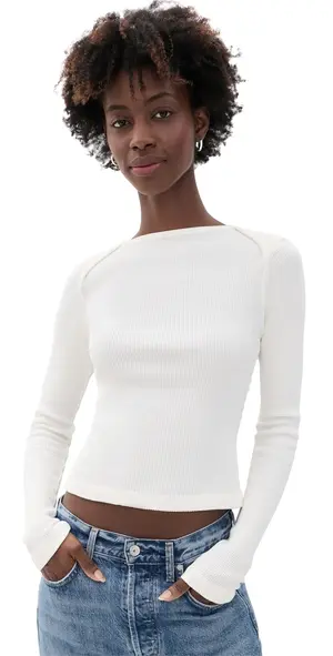 Citizens Of Humanity Long Sleeve Baby Waffle Tee - Pashmina