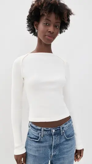 Citizens Of Humanity Long Sleeve Baby Waffle Tee - Pashmina
