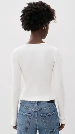 Citizens Of Humanity Long Sleeve Baby Waffle Tee - Pashmina