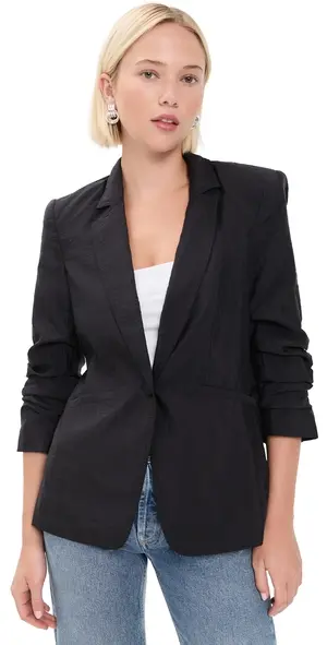 Cinq À Sept Tumbled Woven Khloe Blazer - Black