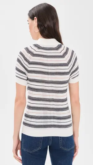 Rag & Bone Teresa Silk Blend Stripe Polo