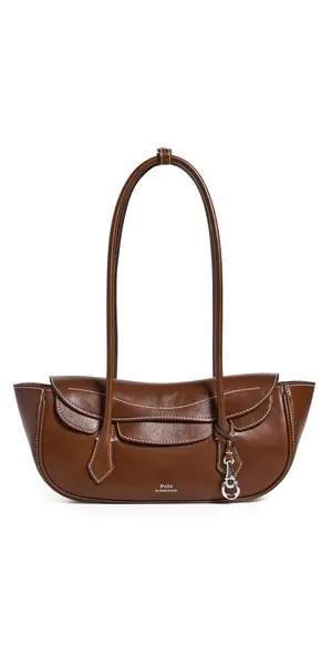 Polo Ralph Lauren Shiny Tumbled Blaze Shoulder Bag - Chestnut