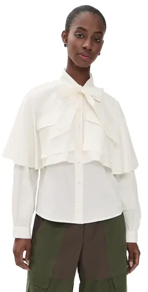 Sea Tristan Solid Cape Top - Cream
