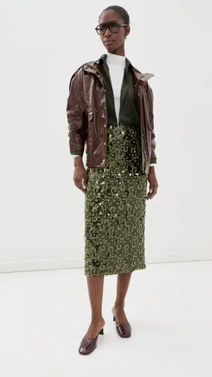 3.1 Phillip Lim Faux Textured Leather Bomber Jacket