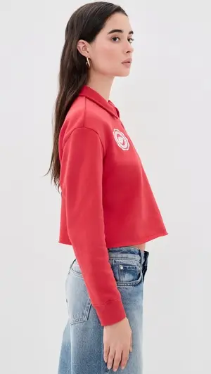 Junk Food Chiefs Polo Crop Fleece Sweatshirt