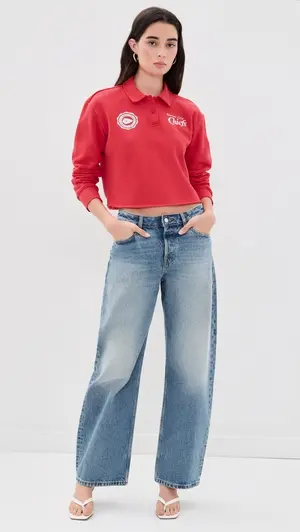 Junk Food Chiefs Polo Crop Fleece Sweatshirt
