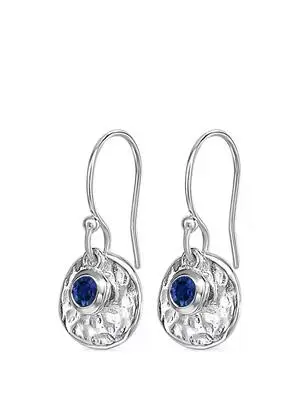 DOWER & HALL Hammered-finish Sapphire Earrings - Silver
