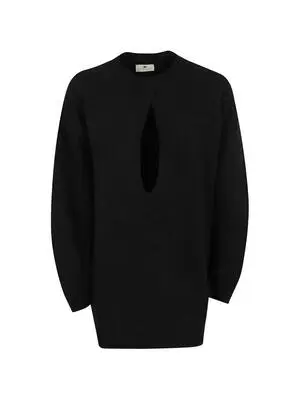 Elisabetta Franchi Wool Cut-out Dress