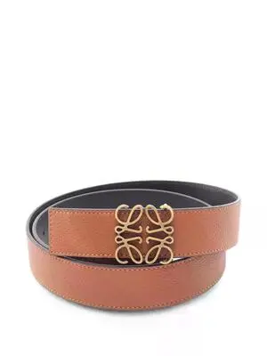 Loewe Anagram Reversible Leather Belt - Brown