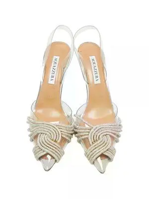 AQUAZZURA Gatsby Crystal-embellished Slingback Pumps