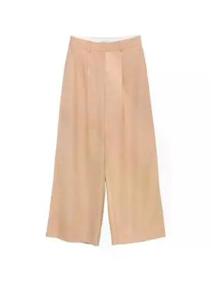 MAISON123 Pleated Wide-leg Trousers - Neutrals