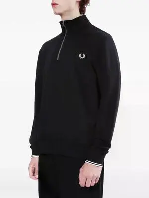 Fred Perry Logo-embroidered Quarter-zip Sweatshirt