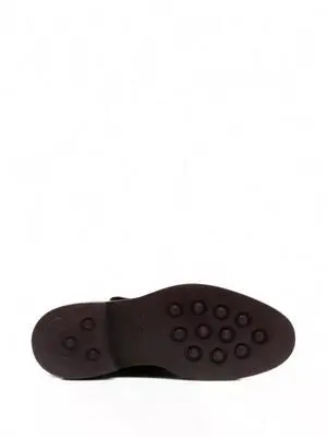 DOUCAL'S Double-buckle Leather Monk Shoes