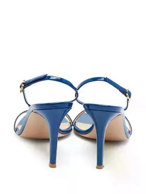 GIANVITO ROSSI Patent Ribbon Slingback Sandals - Blue