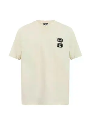 EA7 Urban Skate Logo-patch Graphic-print T-shirt - Neutrals