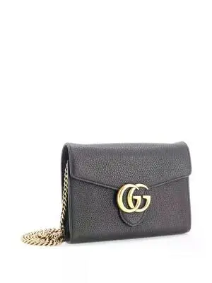 Gucci Gg Marmont Chain Wallet Leather Mini Clutch Bag