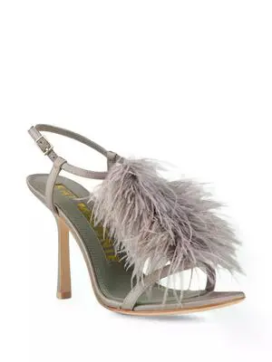 KAT MACONIE Faryal Feather-embellished Sandals
