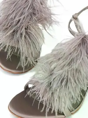 KAT MACONIE Faryal Feather-embellished Sandals