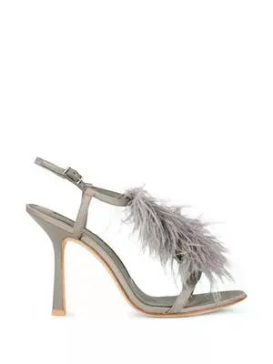 KAT MACONIE Feather-embellished Sandals - Grey