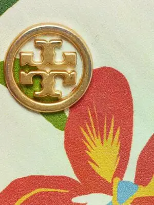 Tory Burch Floral-print Leather Card Case