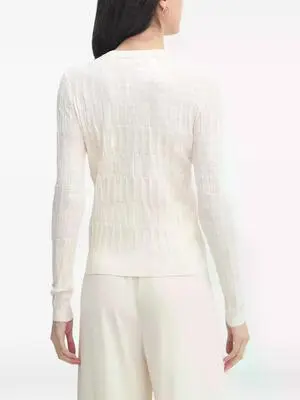 Sisley Textured-knit Button-up Cardigan