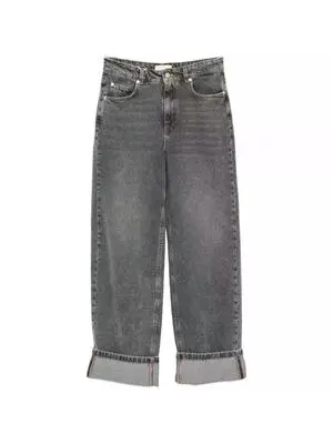I BLUES Jeanne Wide-leg Turn-up Jeans - Grey