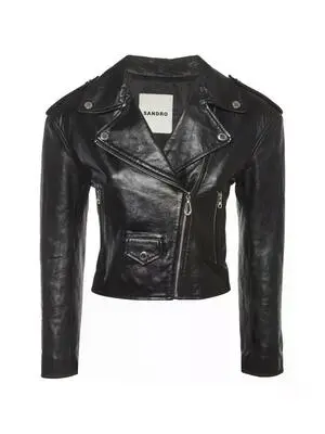 Sandro Zip-up Leather Jacket