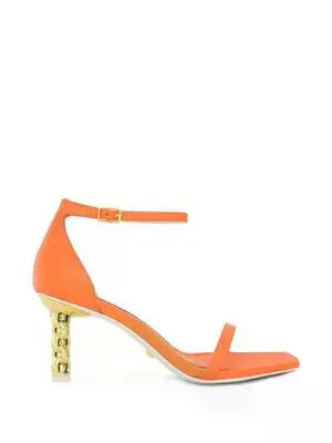 KAT MACONIE Adela Sculptural-heel Leather Sandals - Orange