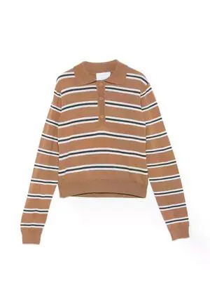 DANIELE FIESOLI Striped Fine Knit Polo Shirt