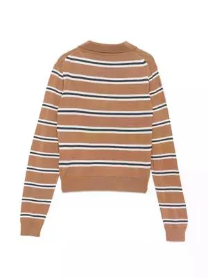 DANIELE FIESOLI Striped Fine Knit Polo Shirt