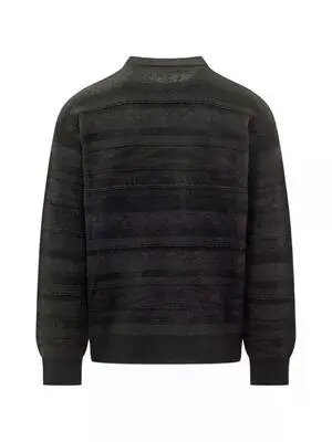 LANEUS Crew-neck Striped Sweater